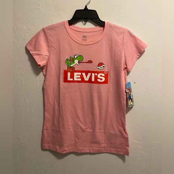 Levi's | Shirts & Tops | Levis X Super Mario Bros Girls Pink Yoshi Graphic Tee Size Xl | Poshmark